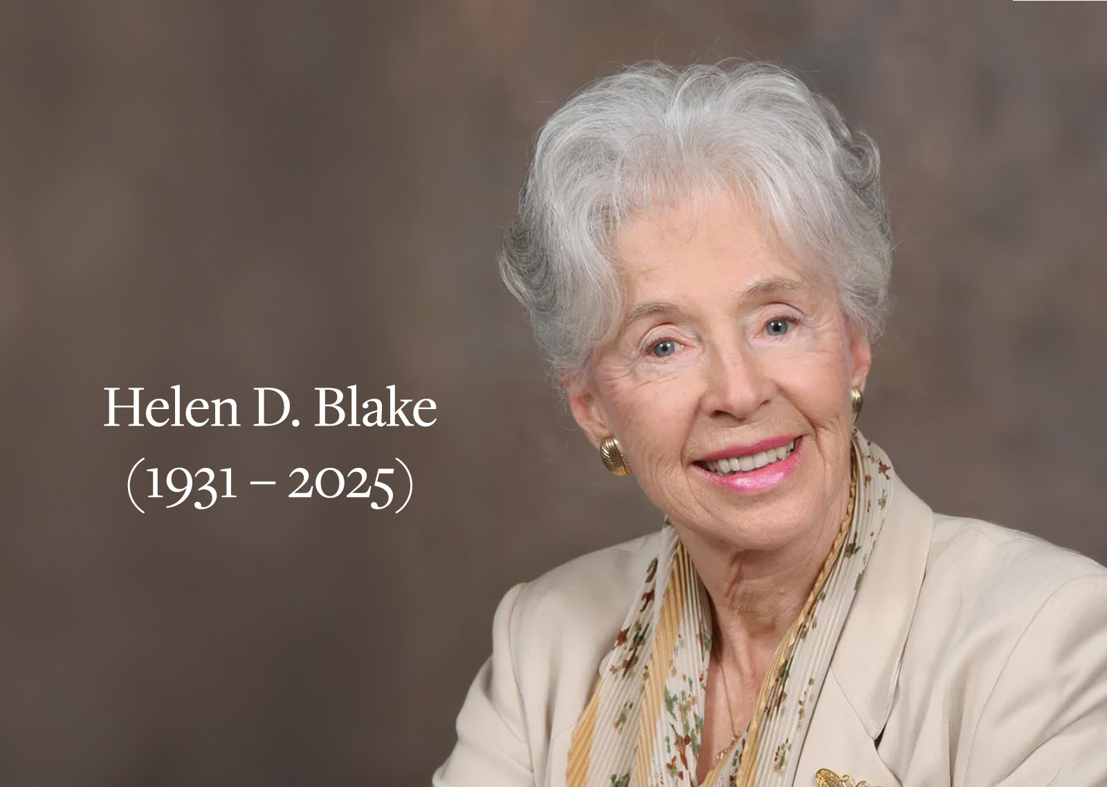 Celebrating the Life of Helen Blake – The Blake Center for Faith and ...